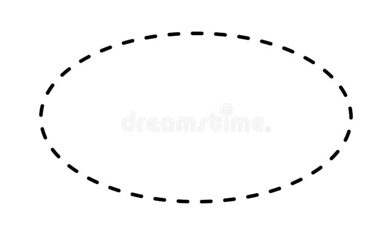 Dotted Oval Figure Isolated on White Background. Basic Geometric Shape ...
