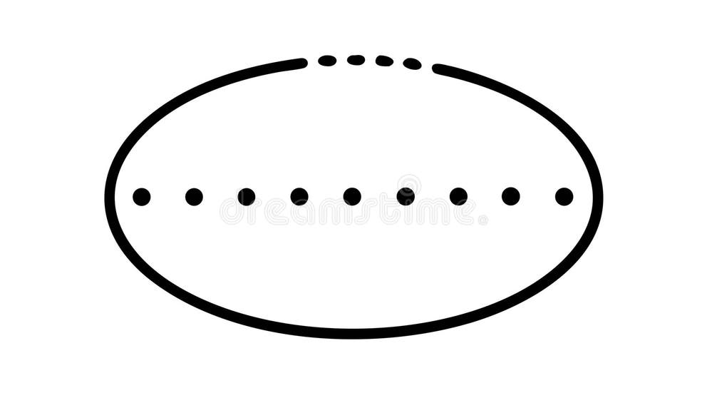 Dotted Oval Shape Outline Abstract Design Element , Vector Design ...