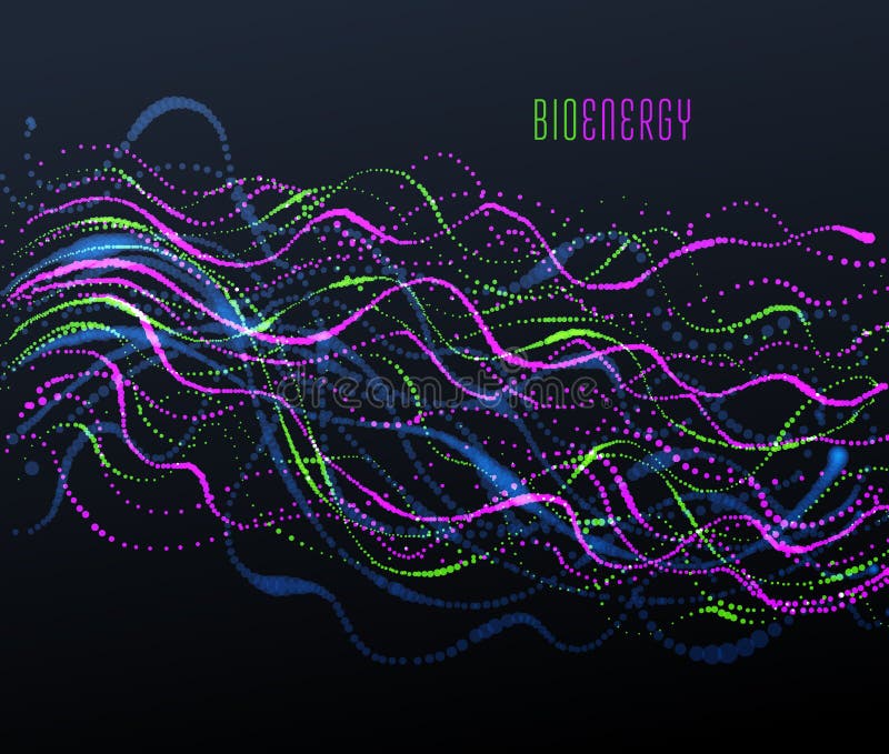 Dotted Particle Array Flowing Vector Abstract Background, Life Forms Bio Theme Microscopic ...