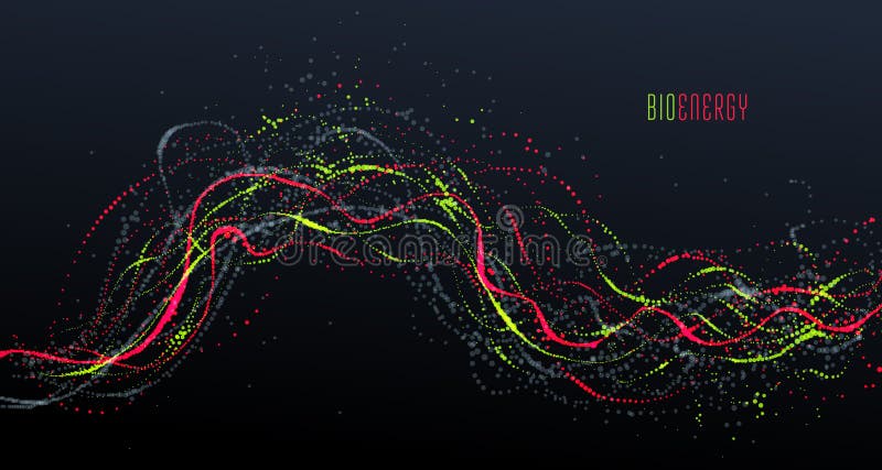 Dotted Particle Array Flowing Vector Abstract Background, Life Forms ...