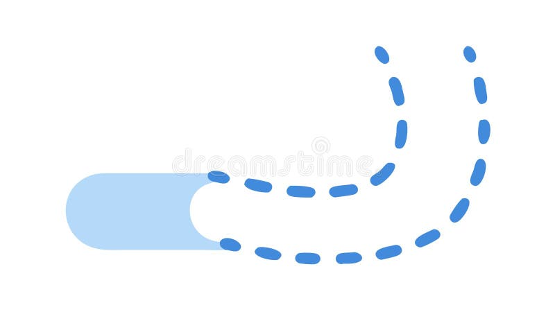 Dotted Path Curve with Blue Highlight Vector Icon, Vector Design ...