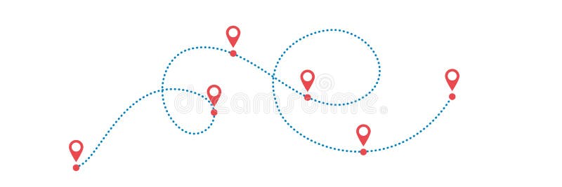 Dotted path with points stock vector. Illustration of lines - 121937679