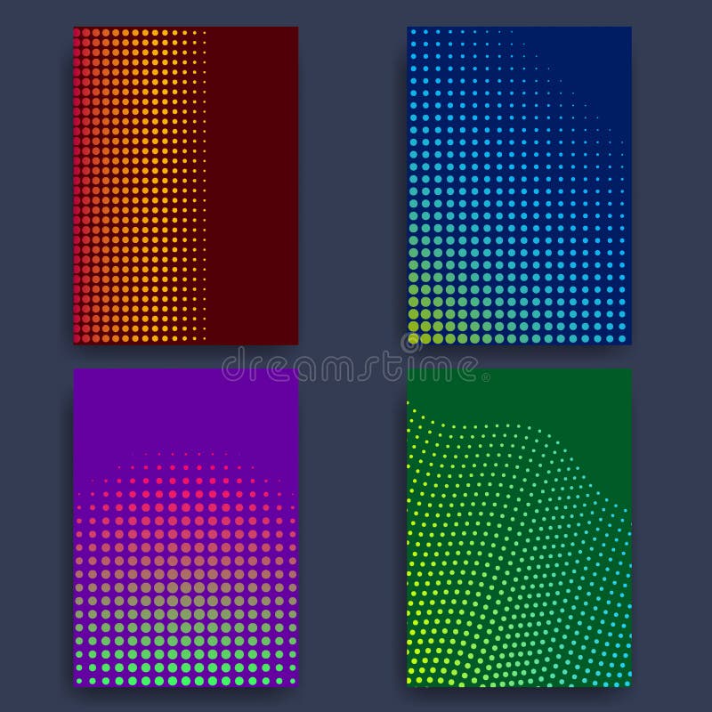 Dotted Pattern Geometry Shape Cover Magazine Set Pack Stock Vector ...