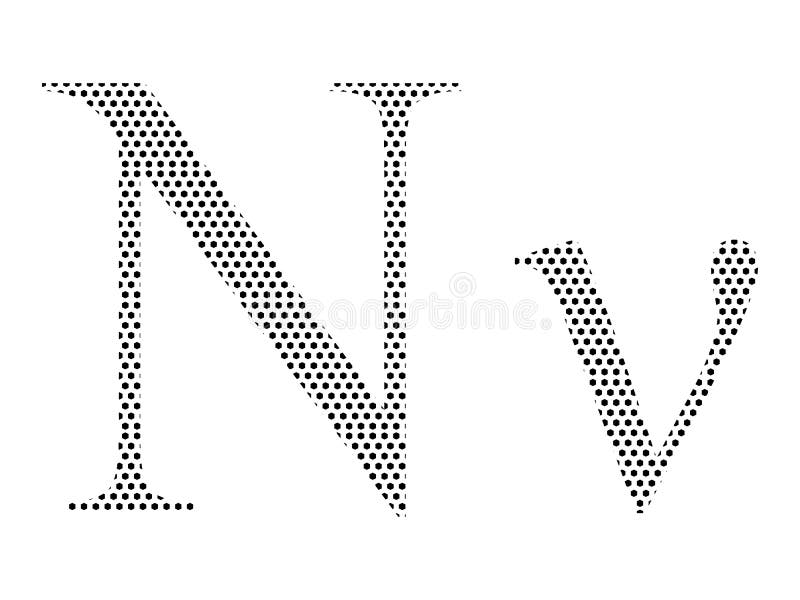 Dotted Pattern Greek Alphabet Letter of Nu Stock Vector - Illustration ...