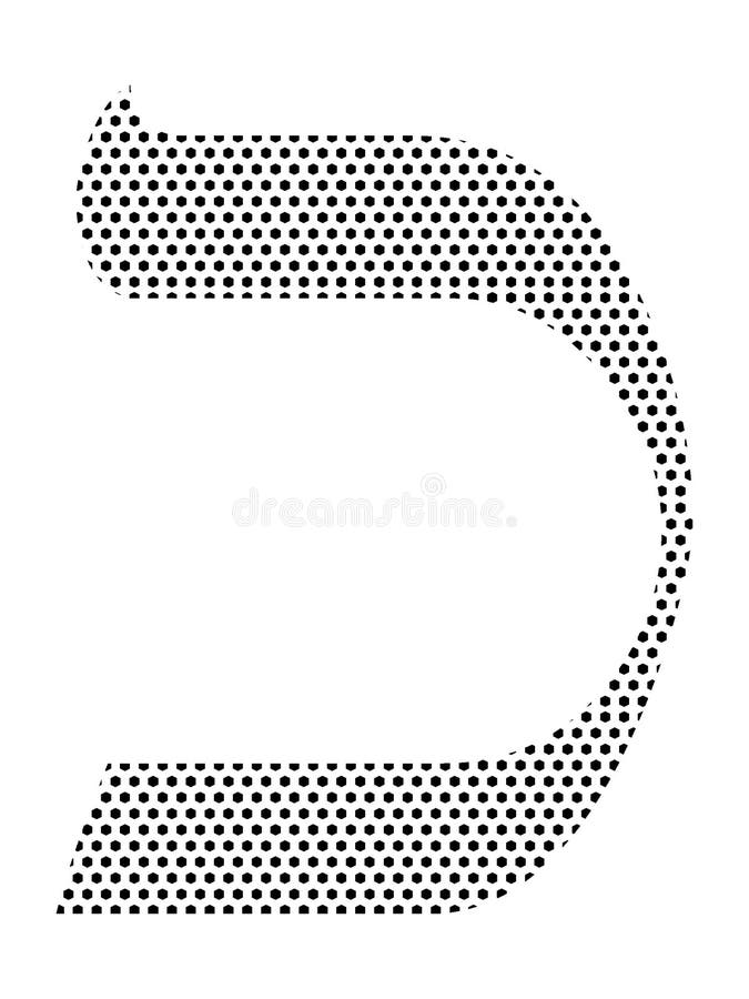 Dotted Pattern Hebrew Alphabet Letter of Kaf Stock Vector ...