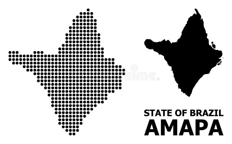 Dotted Pattern Map of Amapa State Stock Illustration - Illustration of ...