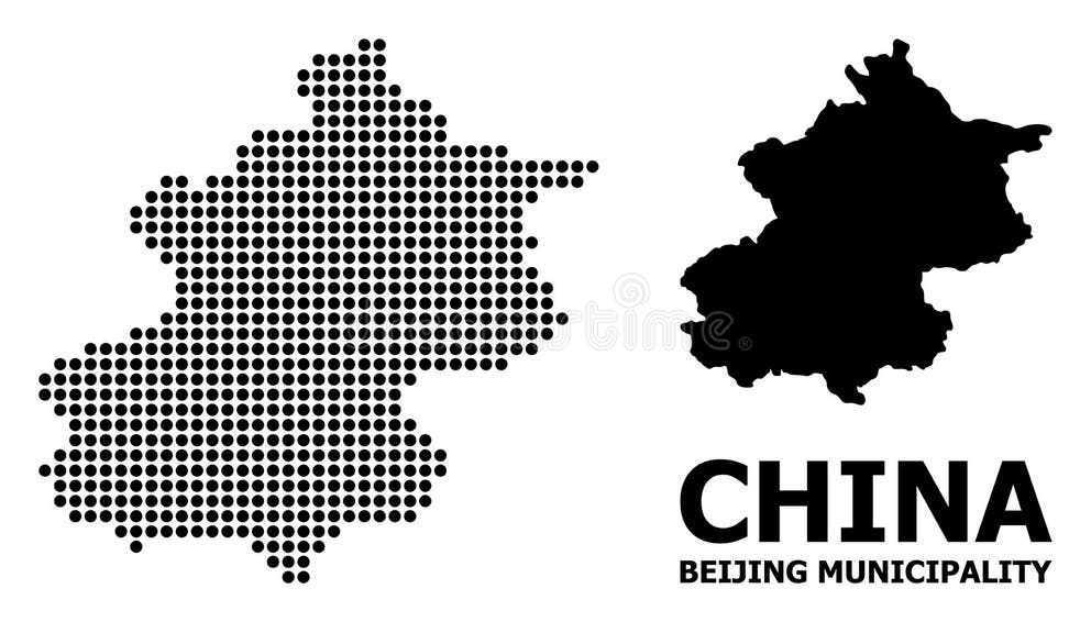 Dotted Pattern Map of Beijing Municipality Stock Illustration ...