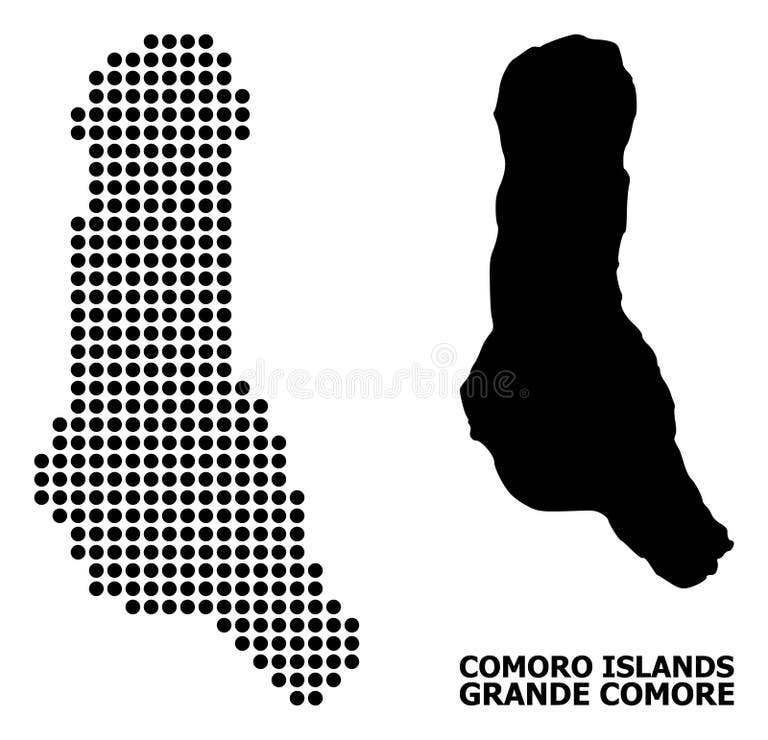 Dotted Pattern Map of Grande Comore Island Stock Illustration ...