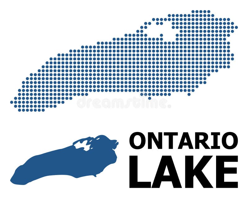 Dotted Pattern Map of Ontario Lake Stock Illustration - Illustration of ...
