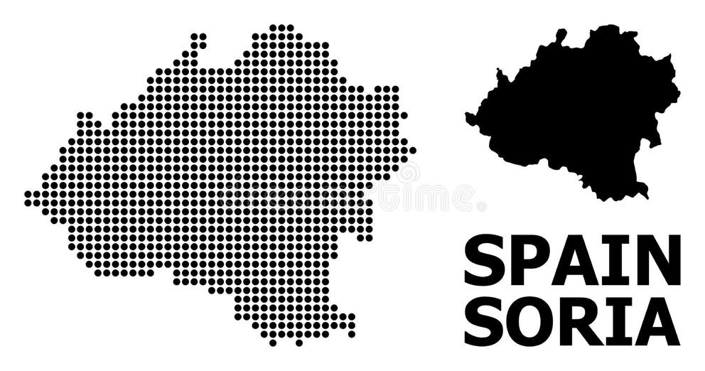 Dotted Pattern Map of Soria Province Stock Illustration - Illustration ...