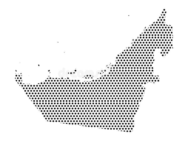 Dotted Pattern Map of United Arab Emirates Stock Vector - Illustration ...