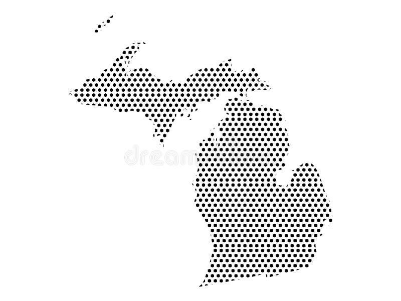 Dotted Pattern Map of US State of Michigan Stock Vector - Illustration ...