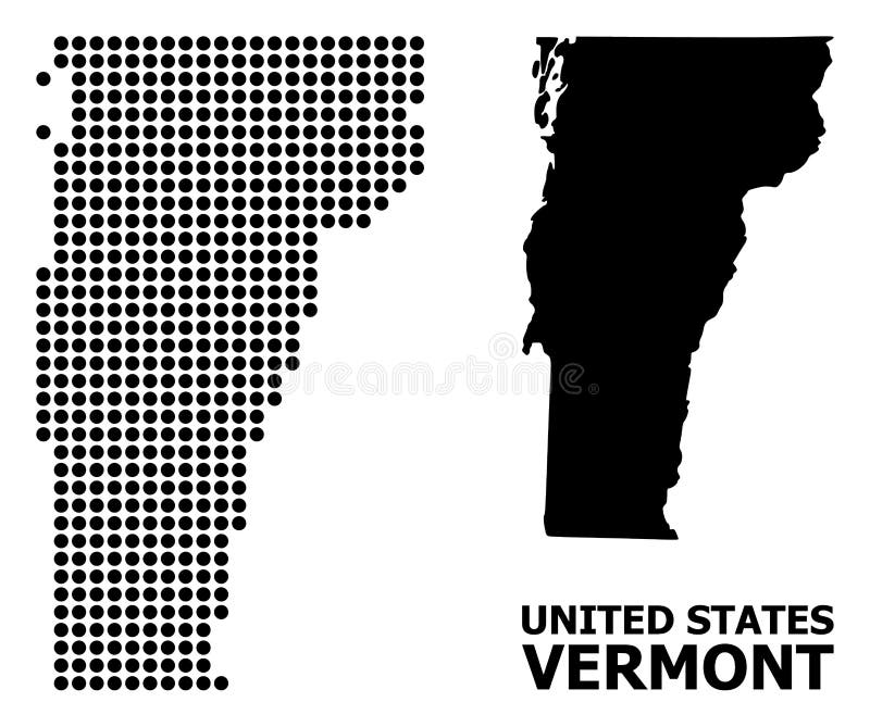 Dotted Pattern Map of Vermont State Stock Illustration - Illustration ...