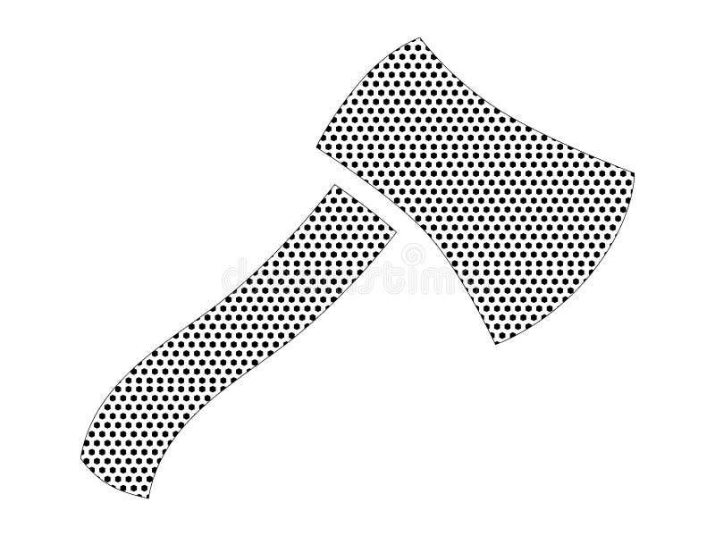 Dotted Pattern Picture of an Axe Stock Vector - Illustration of forest ...