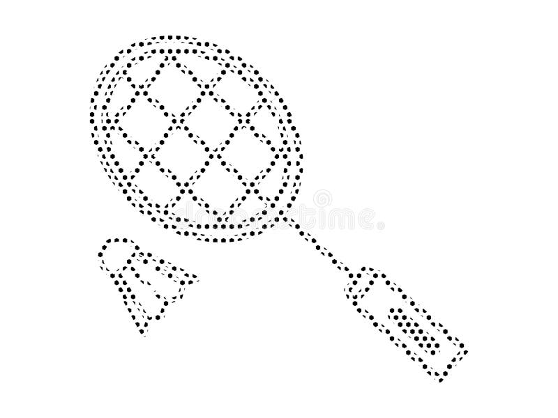 Dotted Pattern Picture of a Badminton Racket and Shuttlecock Stock ...