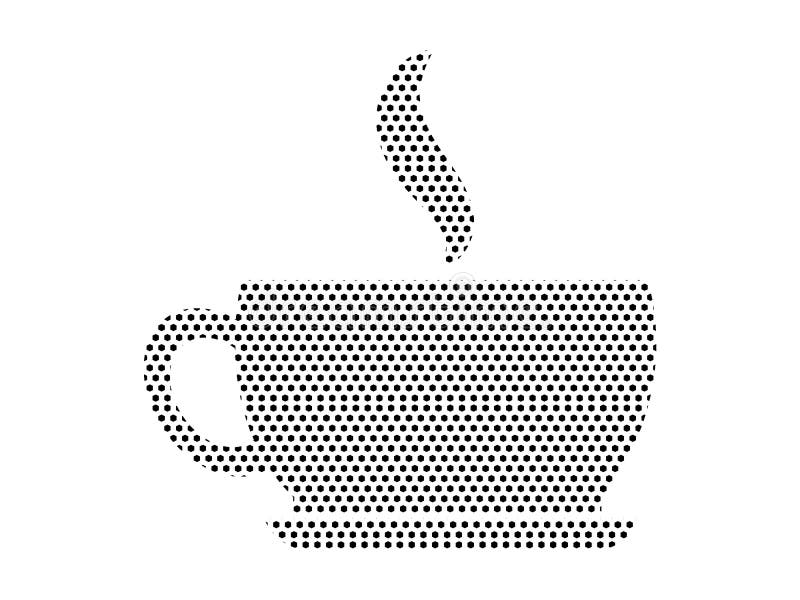 Dotted Pattern Picture of a Coffee Cup Stock Vector - Illustration of ...