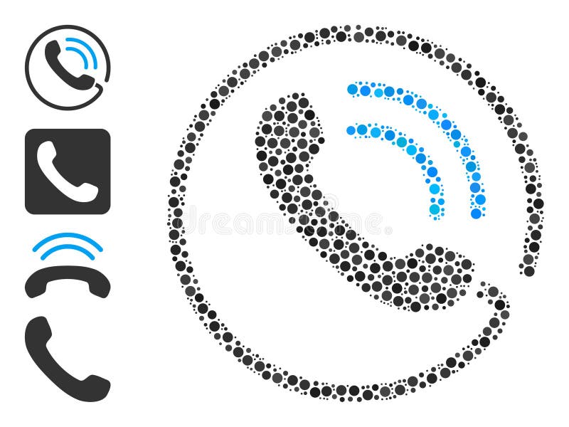 Dotted Phone Call Mosaic of Circles with Other Icons Stock Vector ...