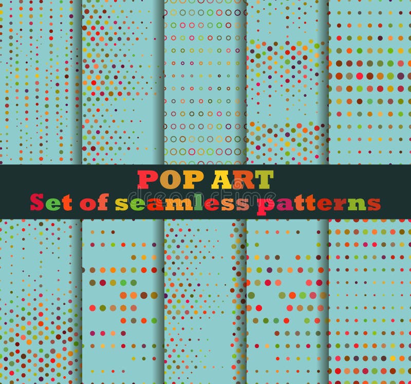 Dotted, Pop Art Seamless Pattern Background. Pop Art Dotted Retro Style ...