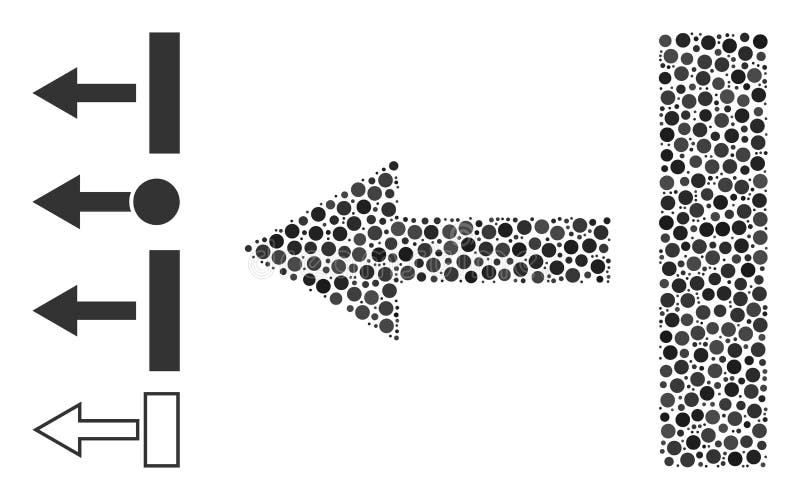 Dotted Pull Left Composition of Circles with Other Icons Stock Vector ...