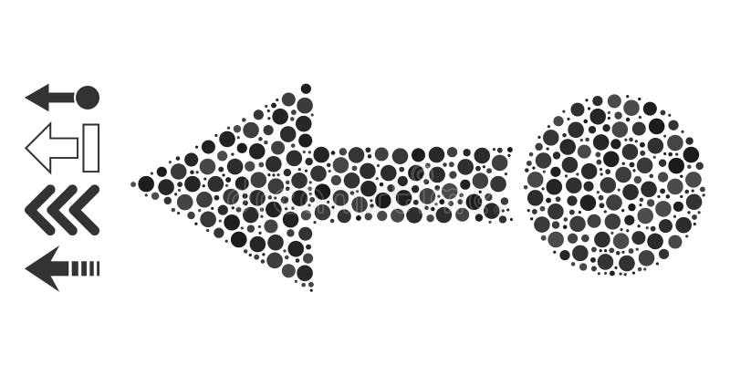 Dotted Pull Left Mosaic of Circles with Other Icons Stock Vector ...