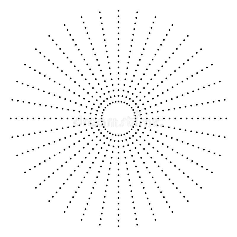 Dotted Radial Element. Circle, Circular Pattern Shape Stock Vector ...