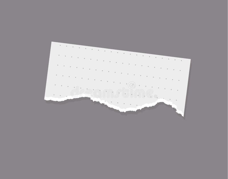 Dotted Ragged Piece of Notebook Page Angled, Shadow, Flat Style Stock ...