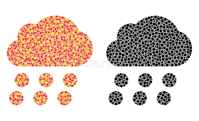 Dotted Rain Cloud Mosaic Icons Stock Vector - Illustration of autumn ...