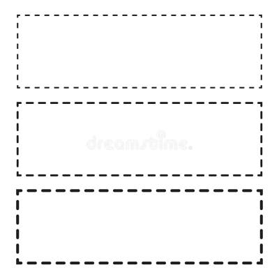 Dotted Rectangle Frames. Dashed Line Borders. Vector Outline Design ...