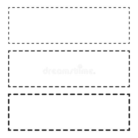 Dotted Rectangle Frames. Dashed Line Borders. Vector Outline Design ...