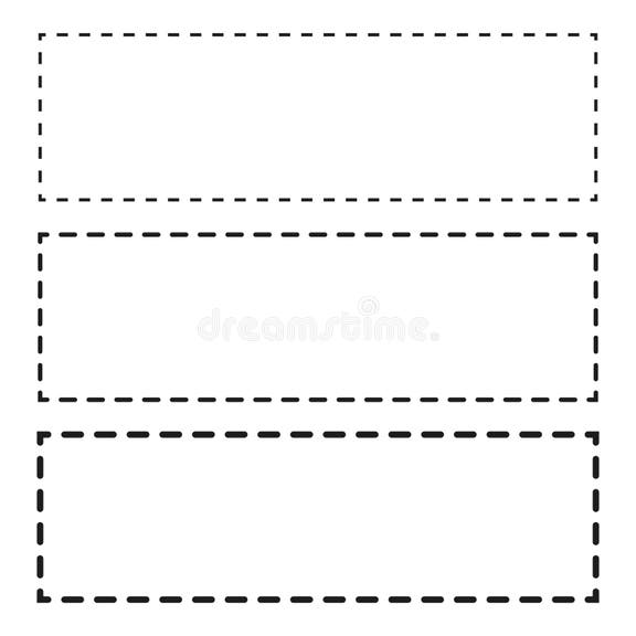 Dotted Rectangle Frames. Dashed Line Borders. Vector Outline Design ...