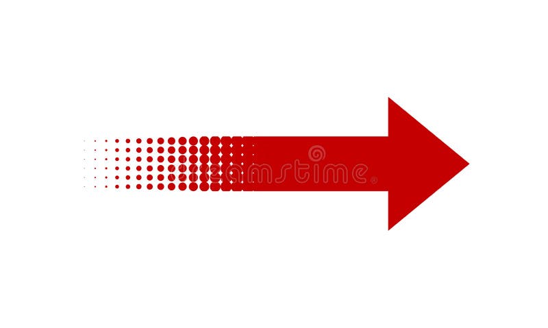 Dotted Red Arrow - Direction Symbol Stock Illustration - Illustration ...