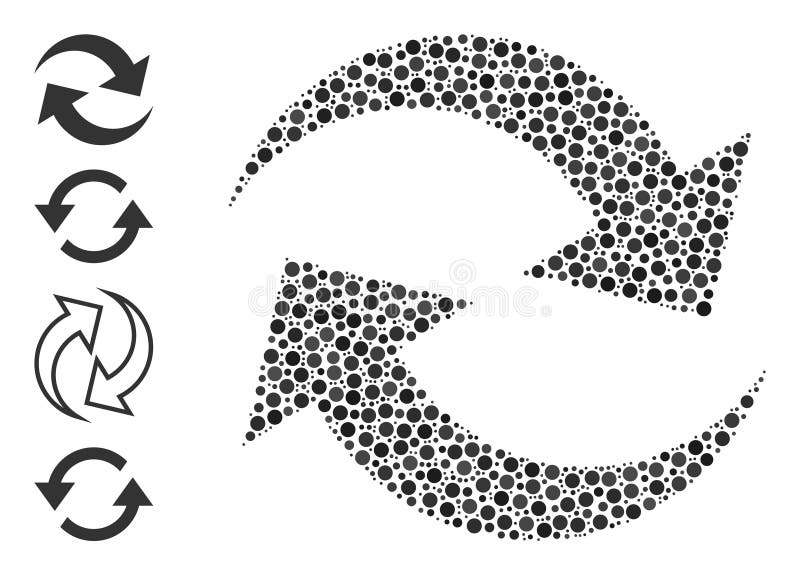 Dotted Refresh Arrows Mosaic of Round Dots and Other Icons Stock Vector ...