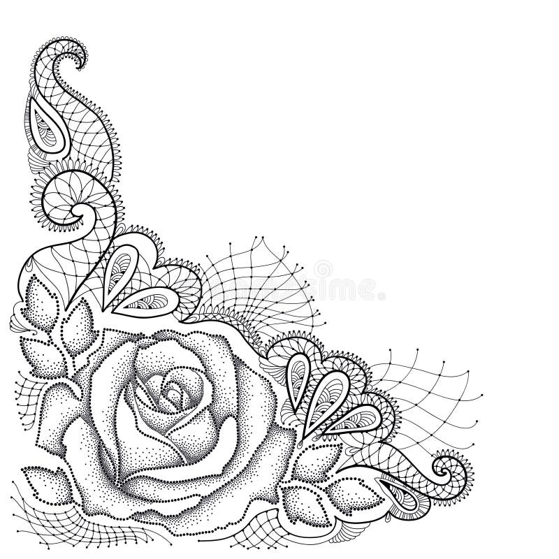 Rose White Lace Stock Illustrations – 4,880 Rose White Lace Stock ...