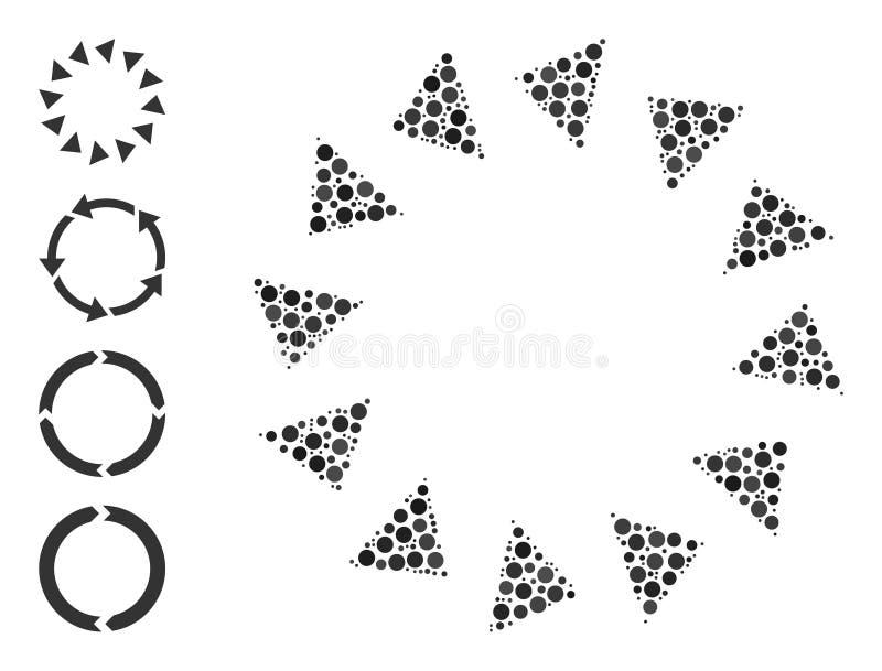 Dotted Rotate Ccw Composition of Circles and Similar Icons Stock Vector ...
