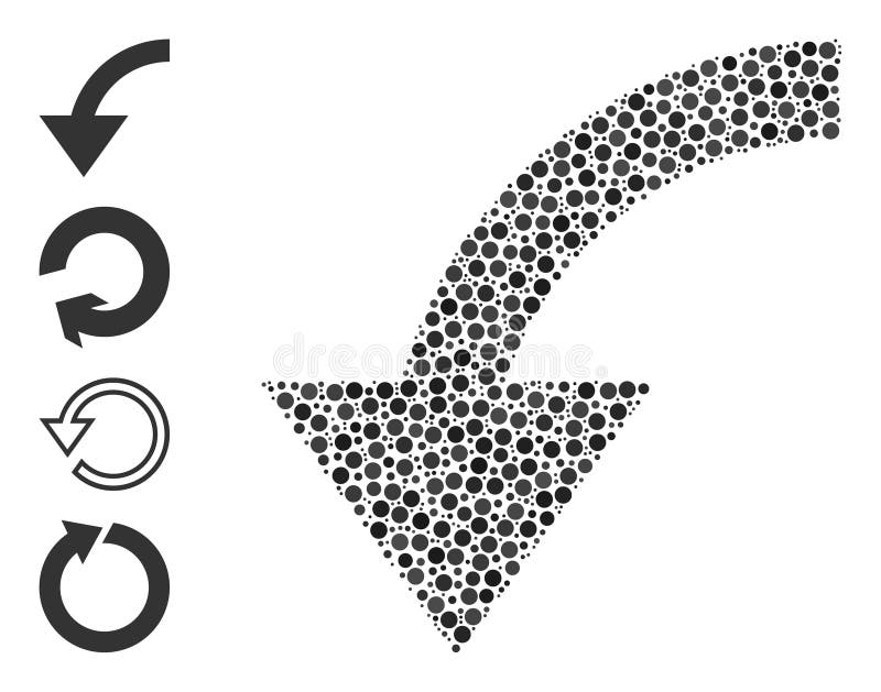 Dotted Rotate Ccw Composition of Round Dots with Other Icons Stock ...