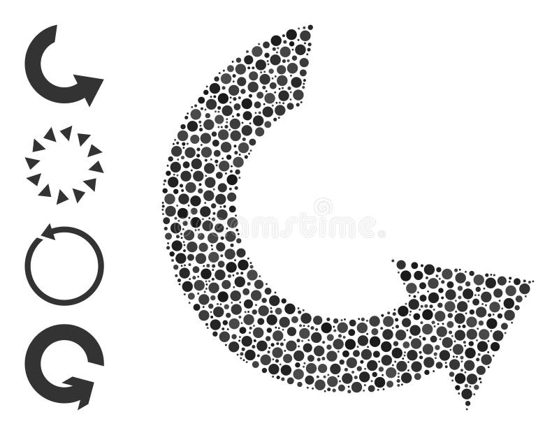 Dotted Rotate Ccw Mosaic of Rounded Dots with Other Icons Stock Vector ...