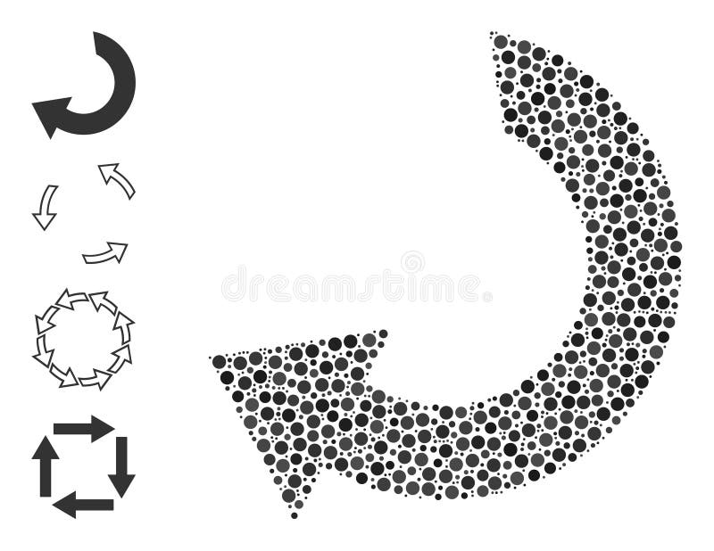 Dotted Rotate Composition of Round Dots and Other Icons Stock Vector ...