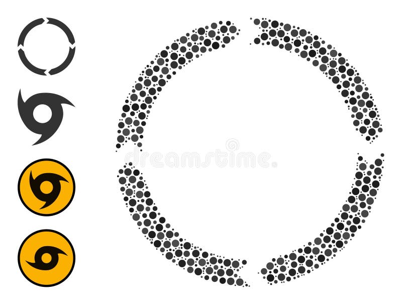 Dotted Rotation Collage of Circles with Similar Icons Stock Vector ...
