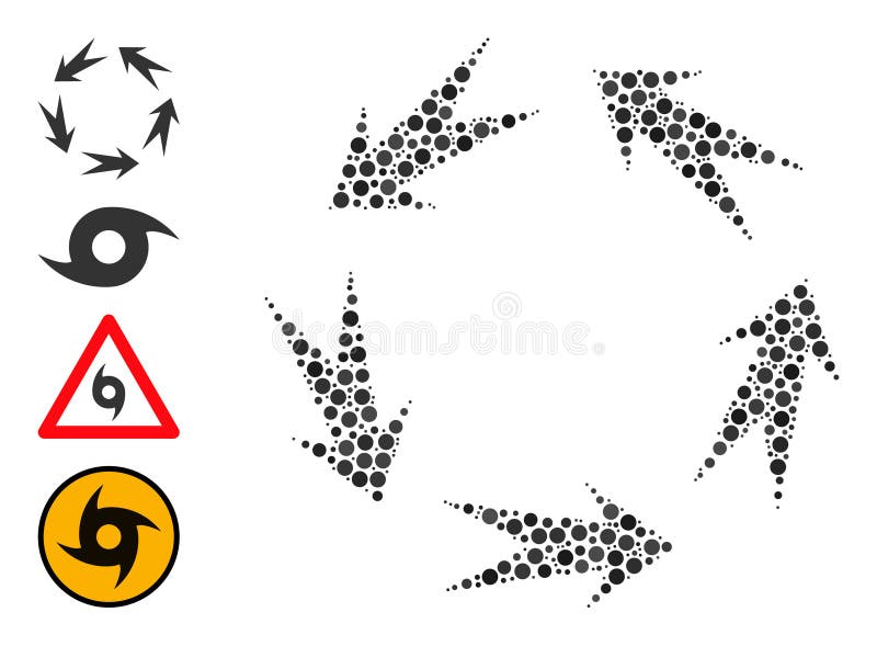 Dotted Rotation Mosaic of Rounded Dots and Similar Icons Stock Vector ...