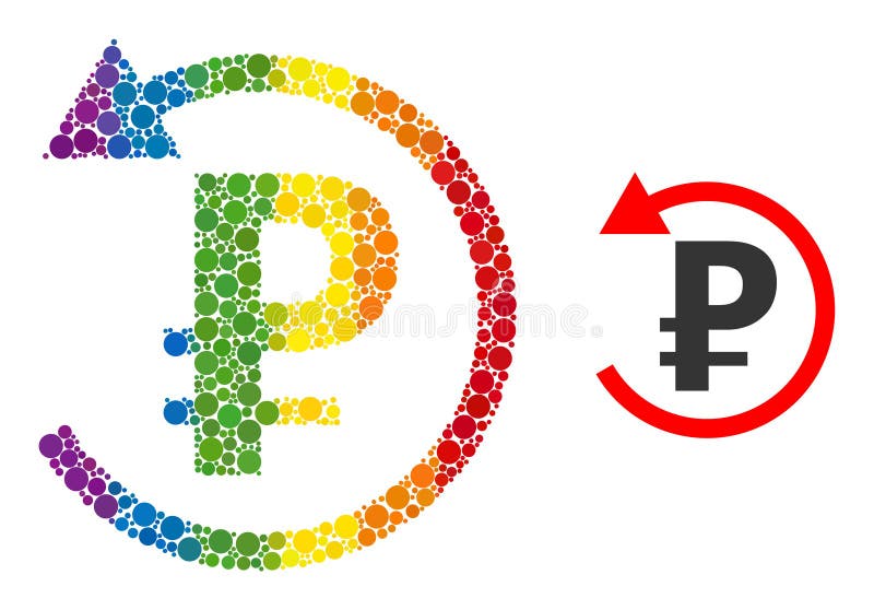 Dotted Rouble Refund Mosaic Icon of Rainbow Spheres Stock Vector ...