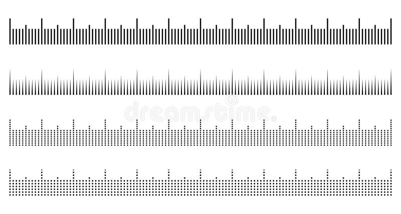 Dotted Ruler Scale Measure Line Sign Vector Illustration. Dashed Ruler ...