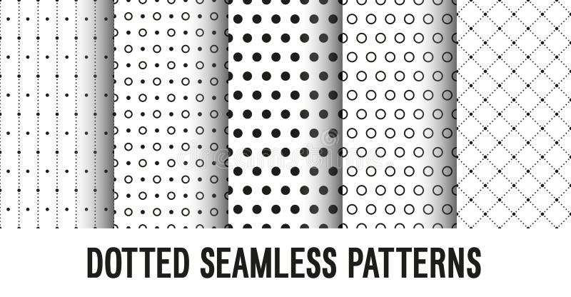 Dotted Seamless Patterns Collection. Stock Vector - Illustration of ...