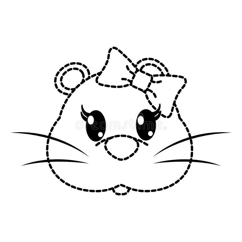 Dotted Shape Female Mouse Head Cute Animal Stock Vector - Illustration ...