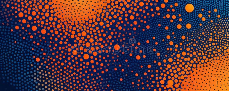 Dotted Shapes in Orange Dark Blue Stock Image - Image of gradient ...