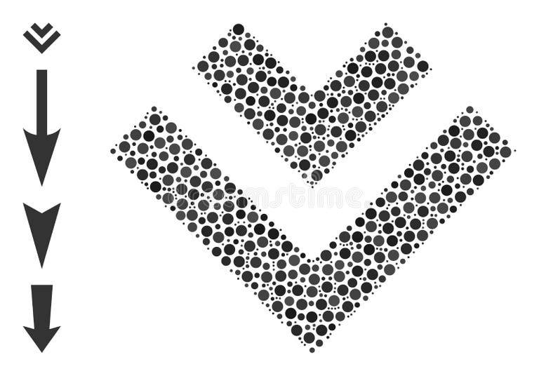 Dotted Shift Down Collage of Round Dots with Similar Icons Stock Vector ...