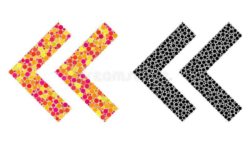 Dotted Shift Left Mosaic Icons Stock Vector - Illustration of arrow ...