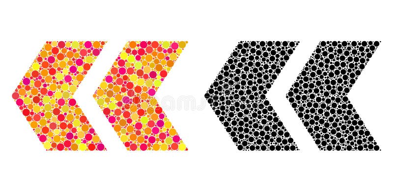 Dotted Shift Left Mosaic Icons Stock Vector - Illustration of circle ...