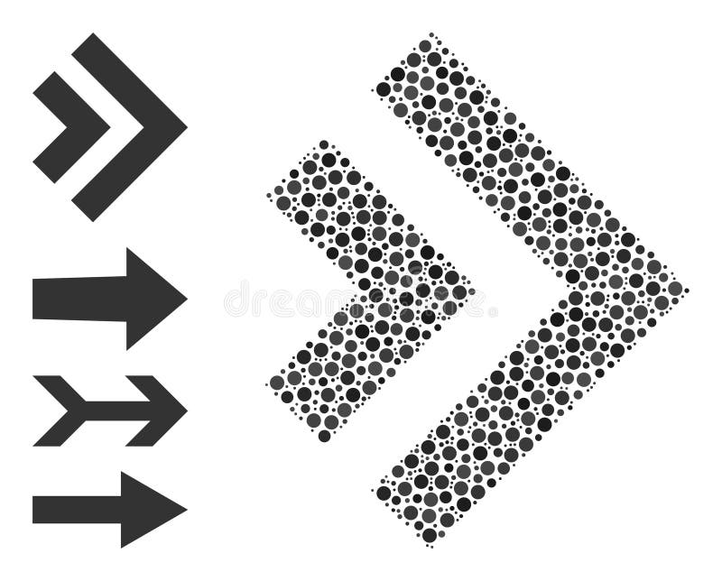 Dotted Shift Right Collage of Circles with Similar Icons Stock Vector ...
