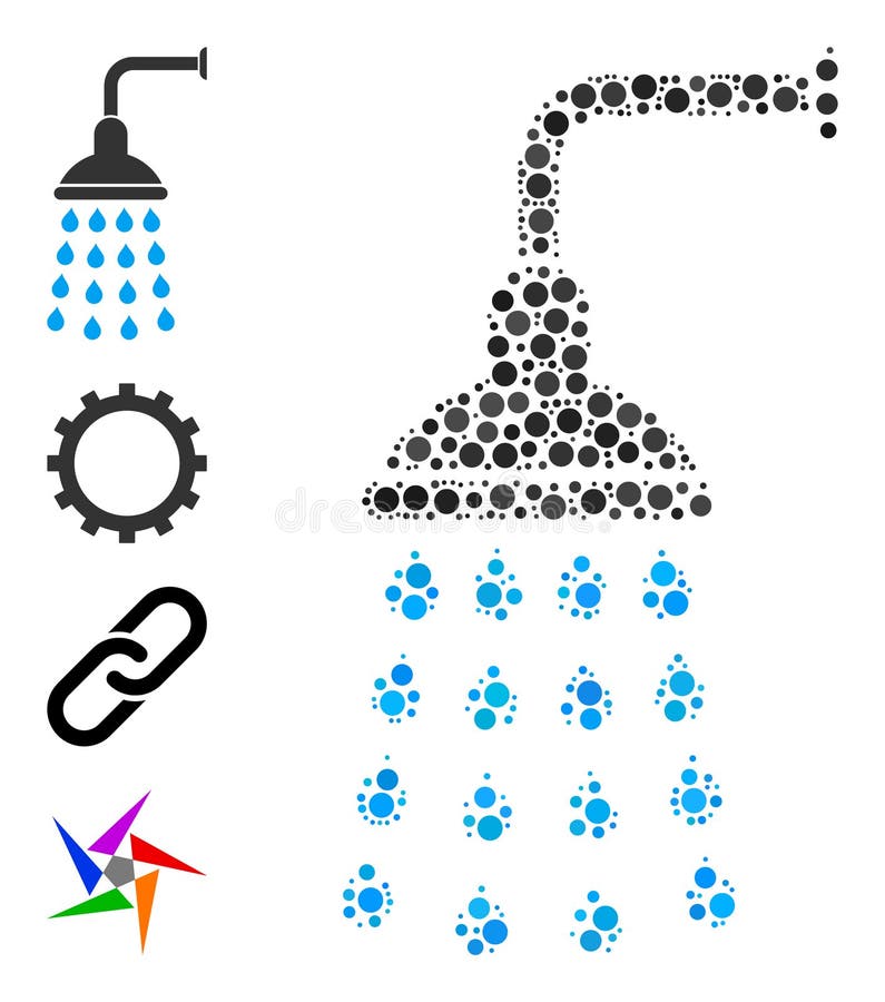 Dotted Shower Collage of Rounded Dots and Similar Icons Stock Vector ...