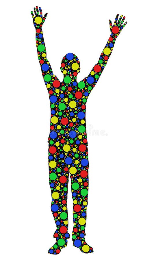 Dotted Silhouette of a Young Man Stock Vector - Illustration of ...